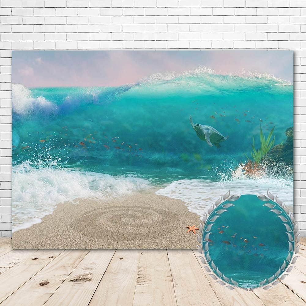 Moana Vinyl Backdrop 7 X 5 Blue Ocean Sea Animals | Desertcart Bahamas