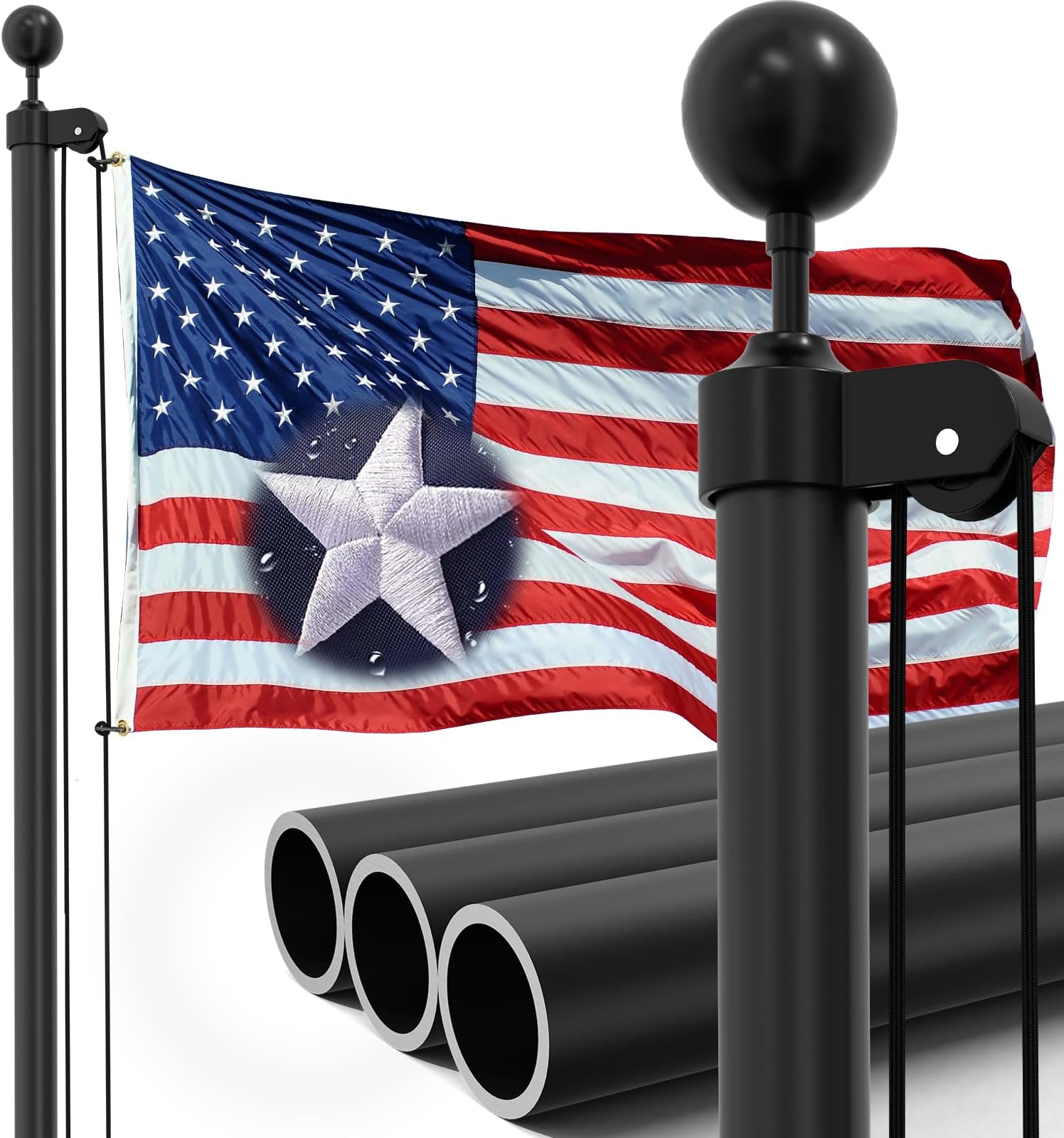 Amazon.com : Wphold 30FT Telescopic Flag Pole Kit: Extra Thick ...