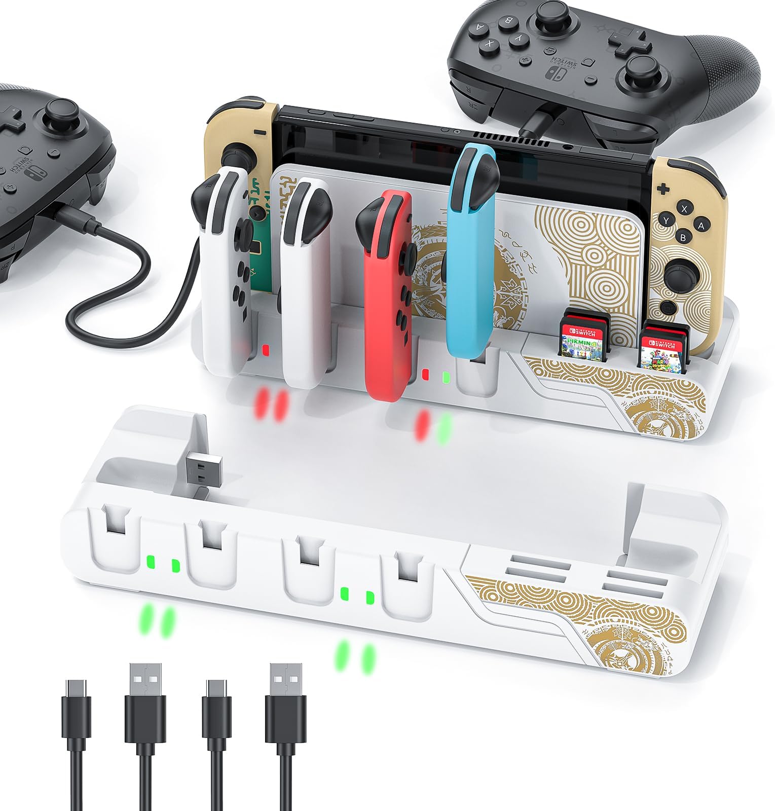 Amazon.com: Switch Controller Charging Dock Compatible with Nintendo ...