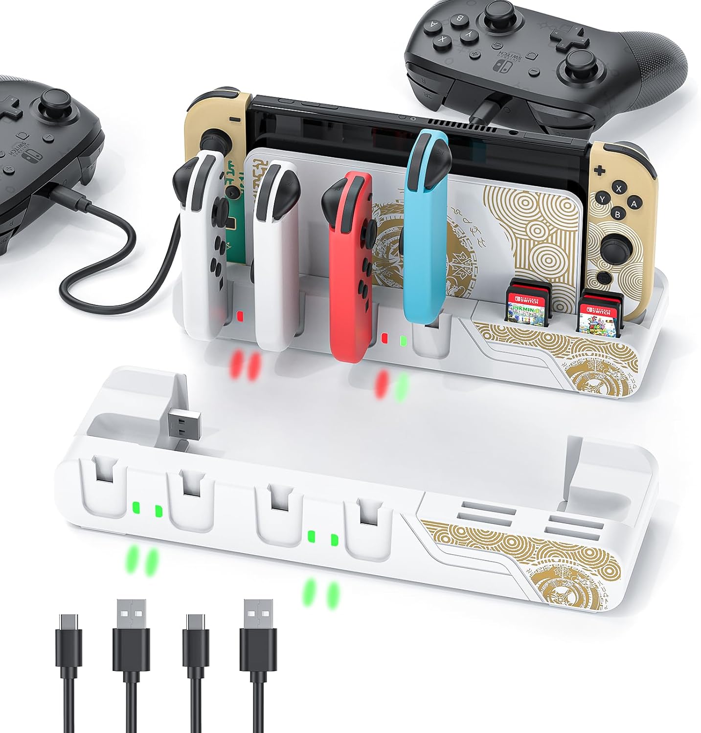 Amazon.com: Switch Controller Charging Dock Compatible with Nintendo ...