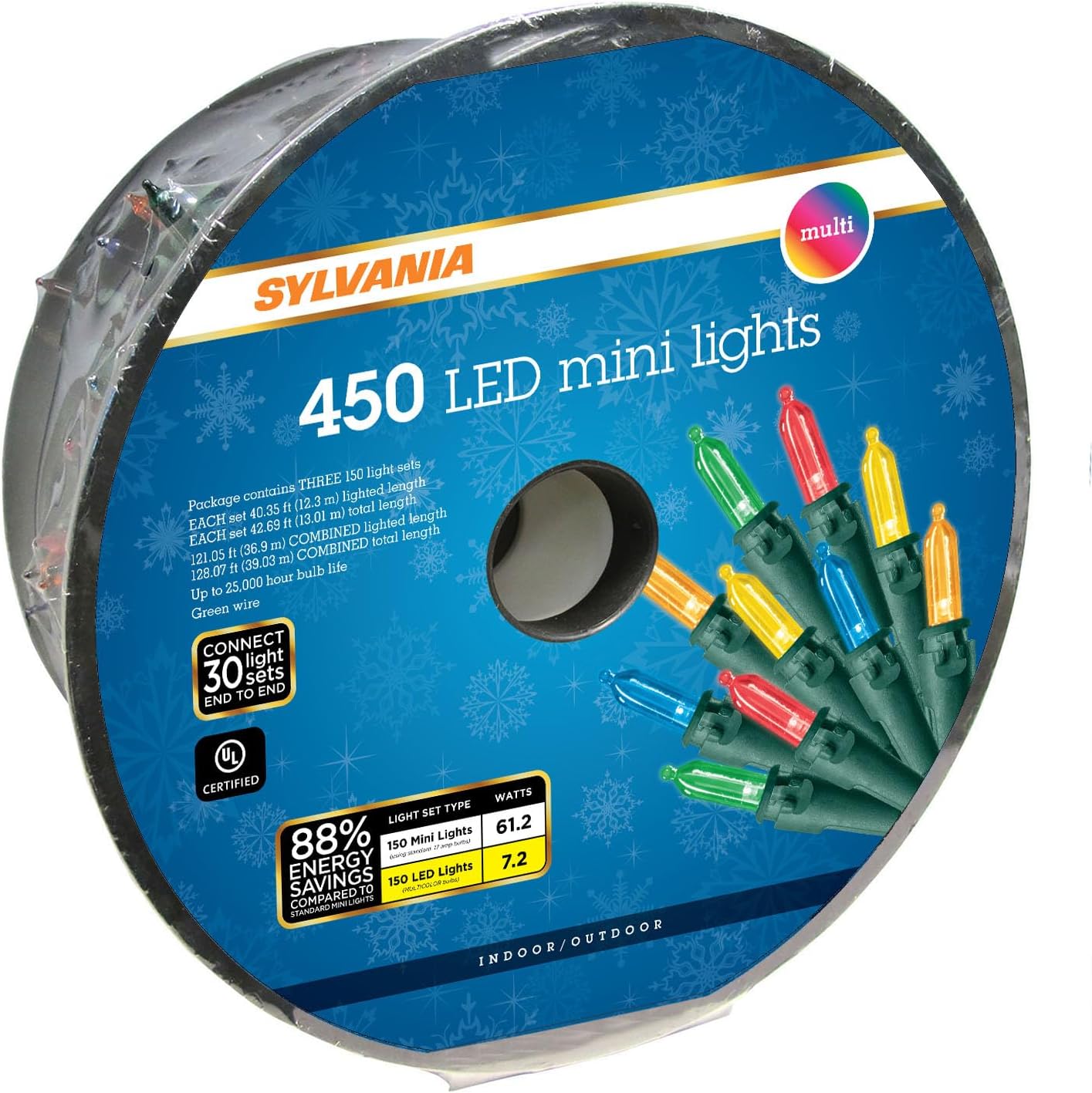 Amazon.com: SYLVANIA Christmas Lights, Multi LED 100 Lt Mini Set, Green ...