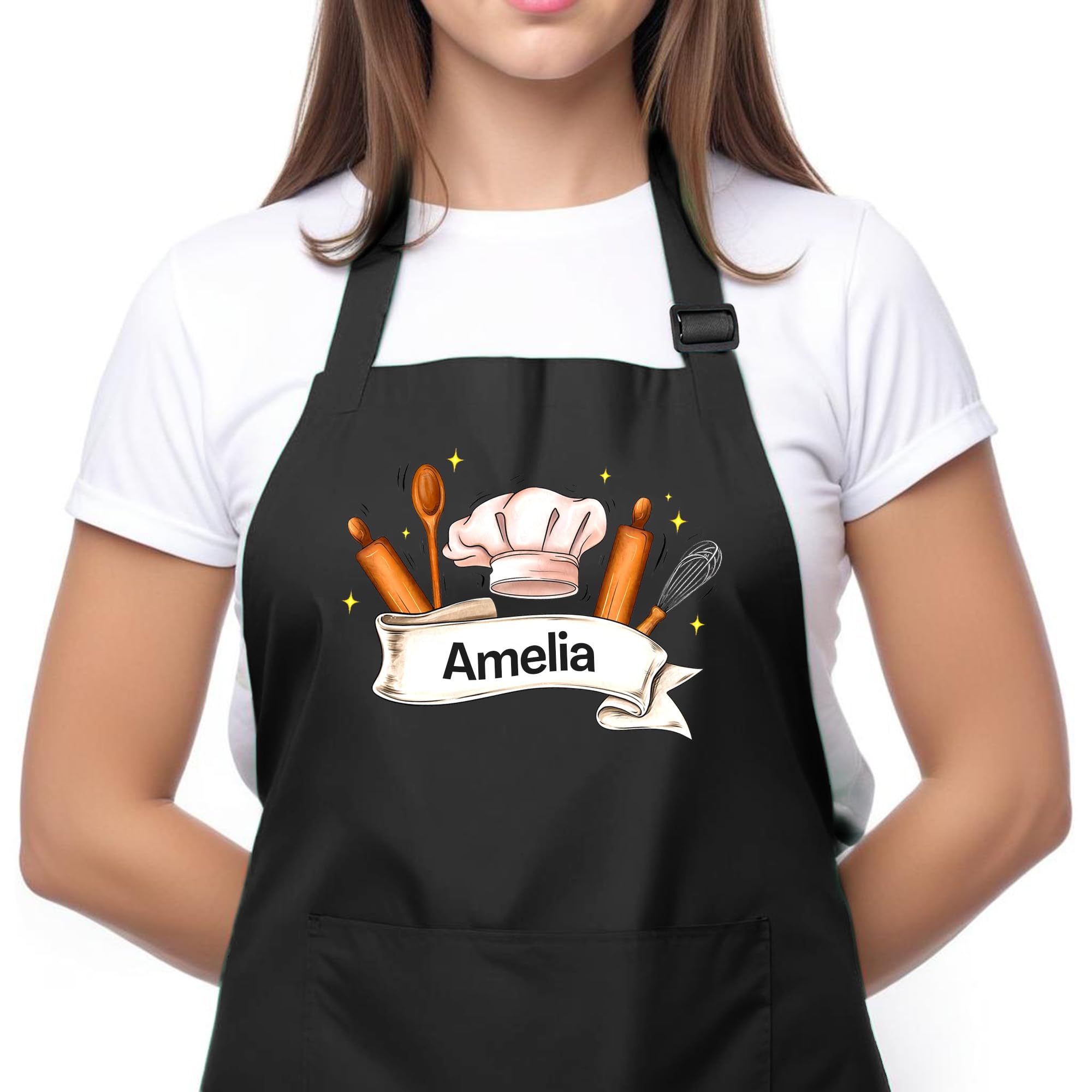 Amazon.com: Personalized Baking Apron Unisex with Custom Name ...