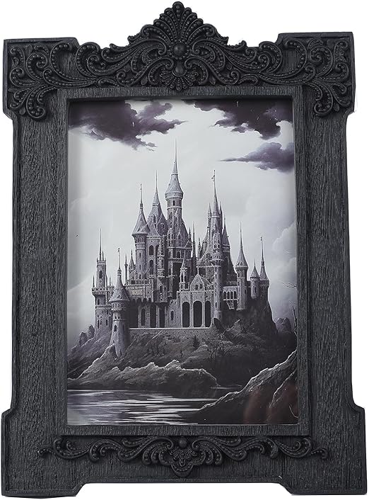 SIKOO Gothic Picture Frame, 5x7 Ornate Victorian Black, Arch Design ...