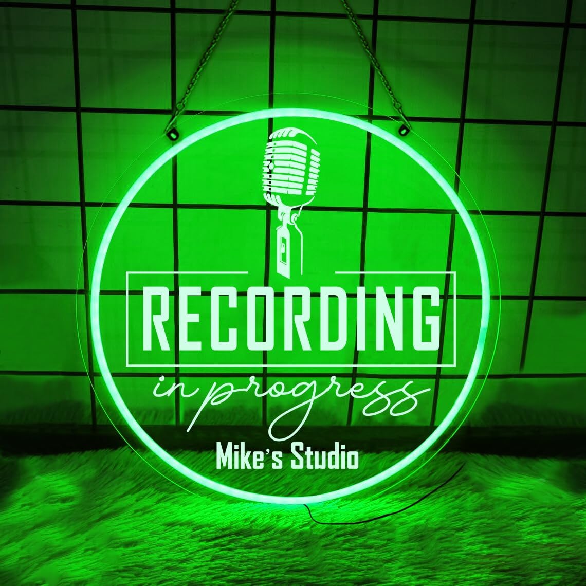 souleather Custom Recording in Progress Sign, Recording Studio Light Up ...