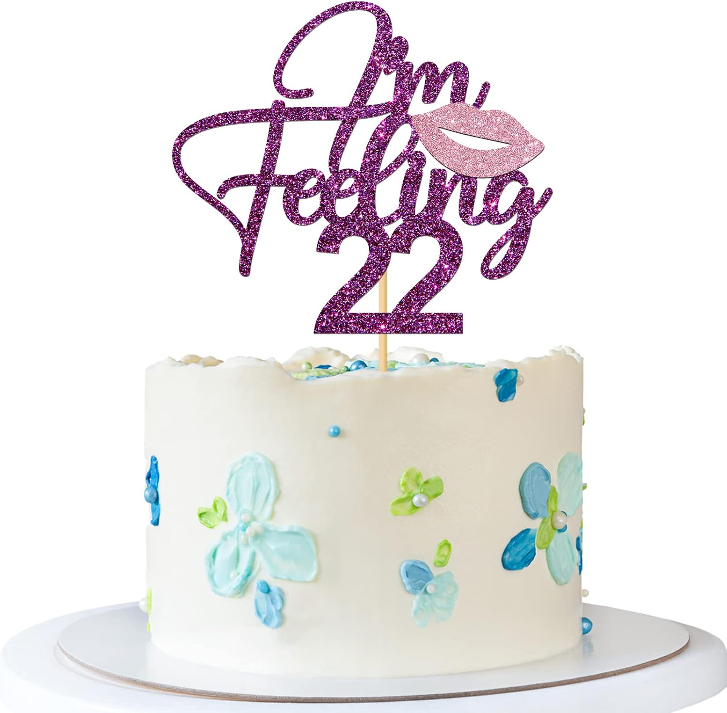 Amazon.com: RoadSea I'm Feeling 22 Cake topper - Girl 22nd Birthday ...
