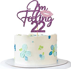 Amazon.com: RoadSea I'm Feeling 22 Cake topper - Girl 22nd Birthday ...