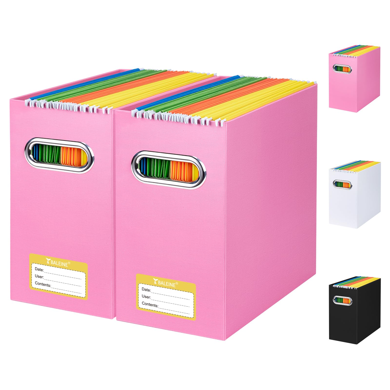 Amazon.com: BALEINE File Organizer, File Box with Handle, Cardboard ...