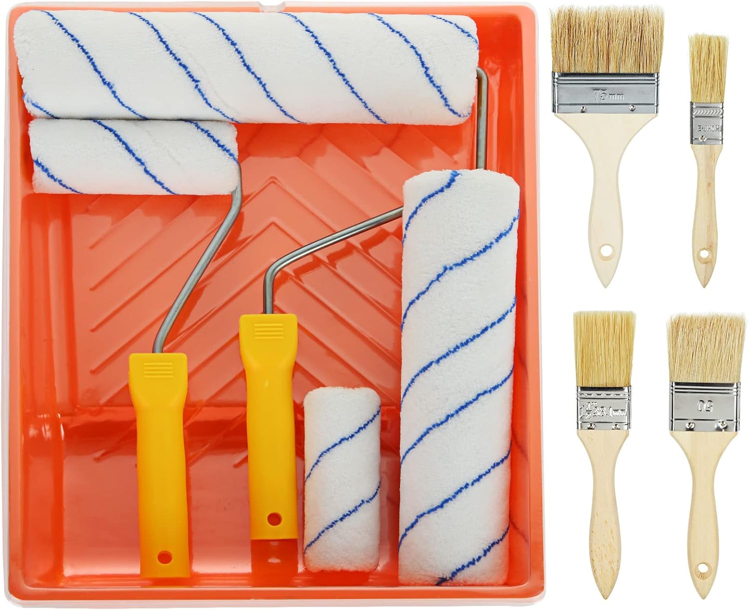 YAYODS 13Pcs Paint Roller Set, 9'' Paint Rollers and Trays Sets with ...