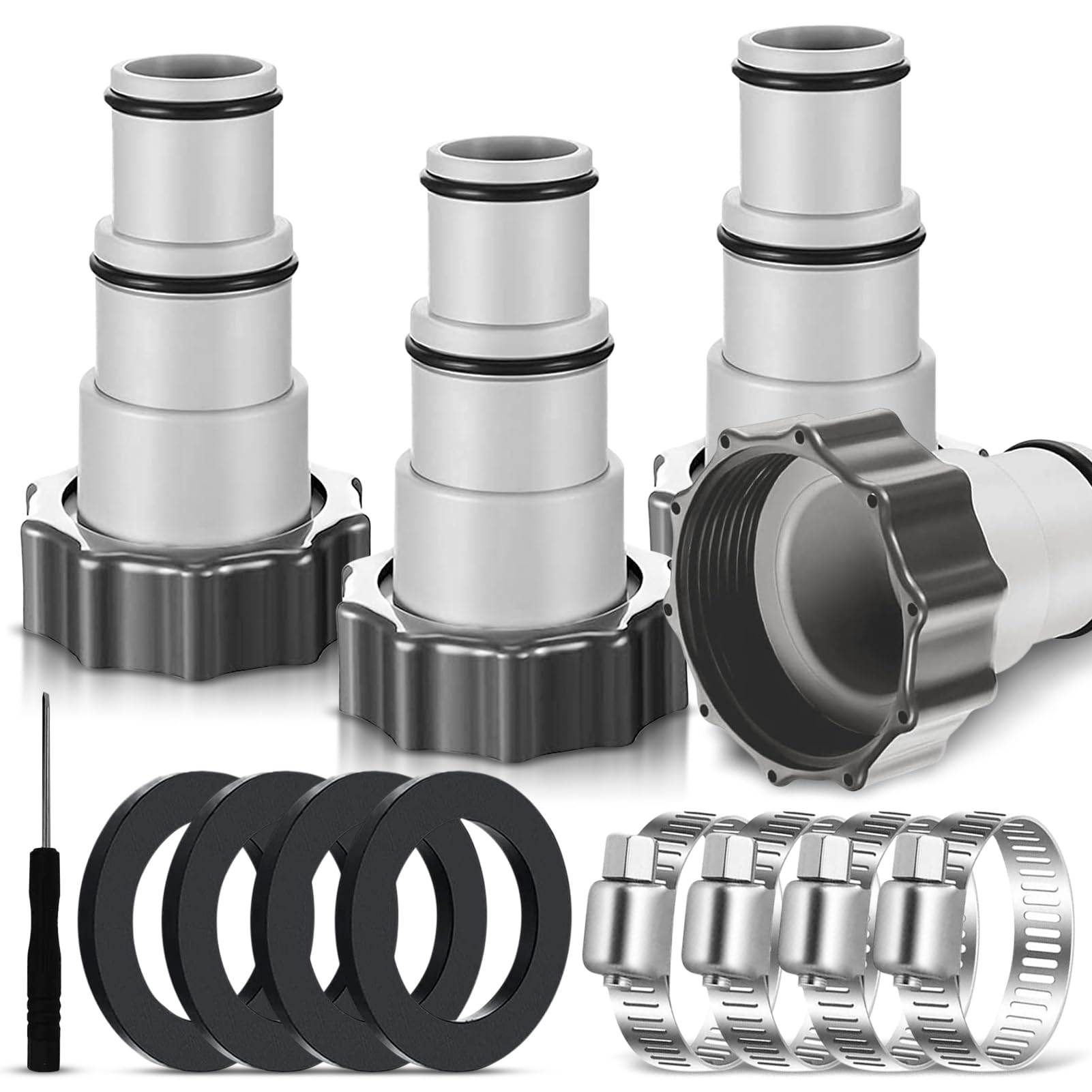 Pack of 4 Pool Adapter A for Intex Pool, Pool Hose Adapter A 32-38 mm ...