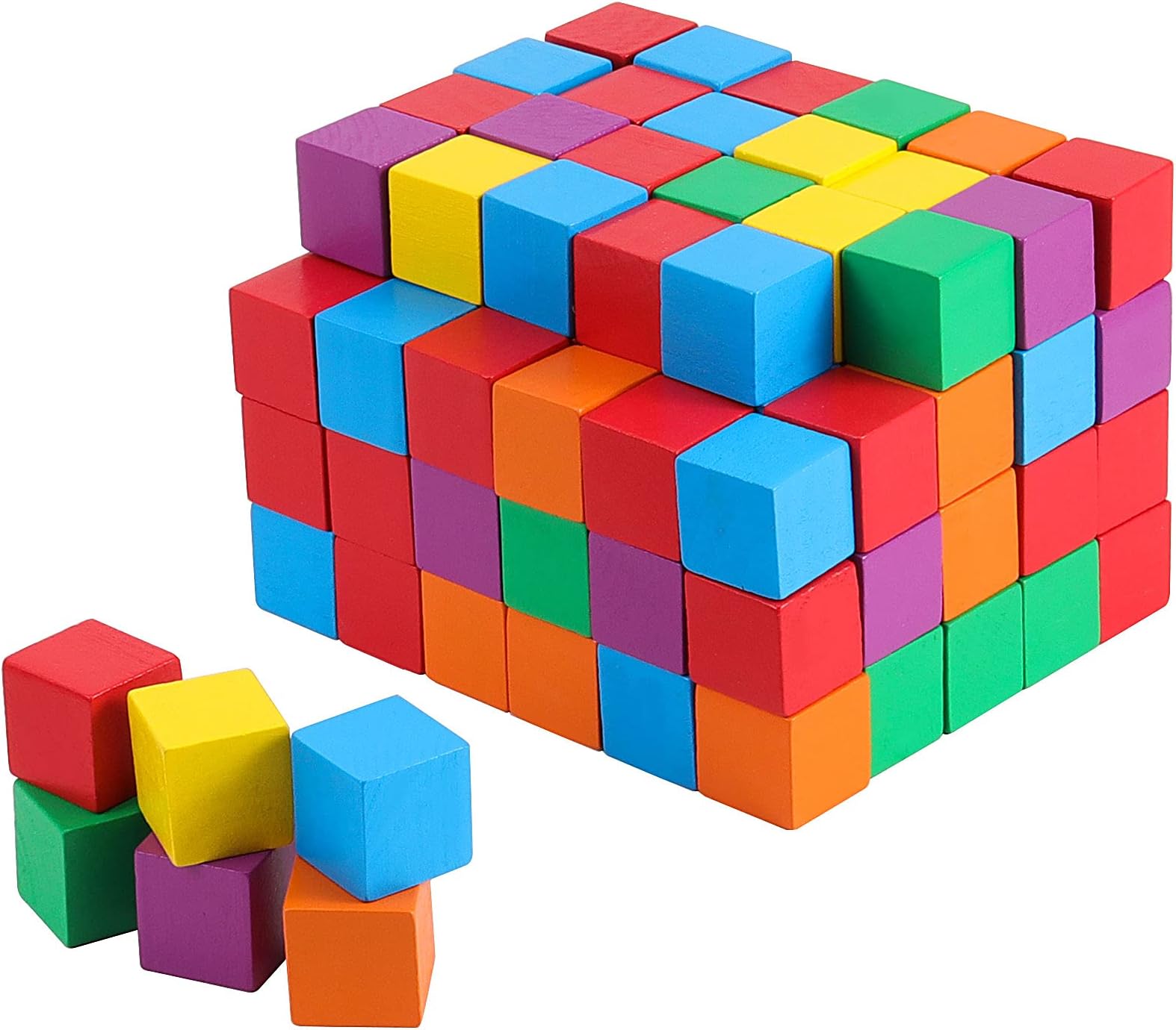 Amazon.com: Woanger 300 Pcs Wooden Cube Blocks for Craft Stocking ...