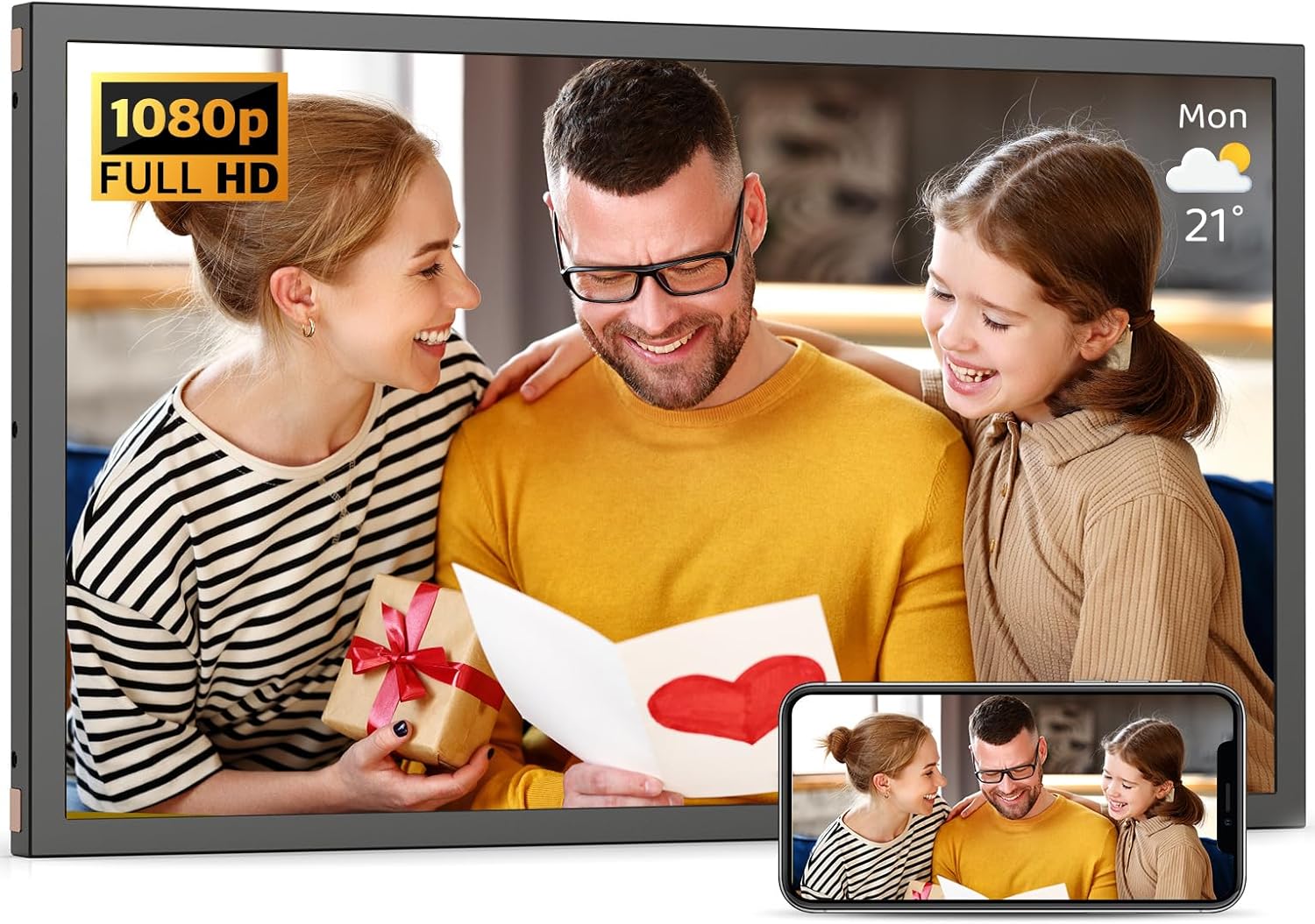 Amazon.com : Large Digital Picture Frame 21.5"-WiFi-Photo-Frame - 32GB ...