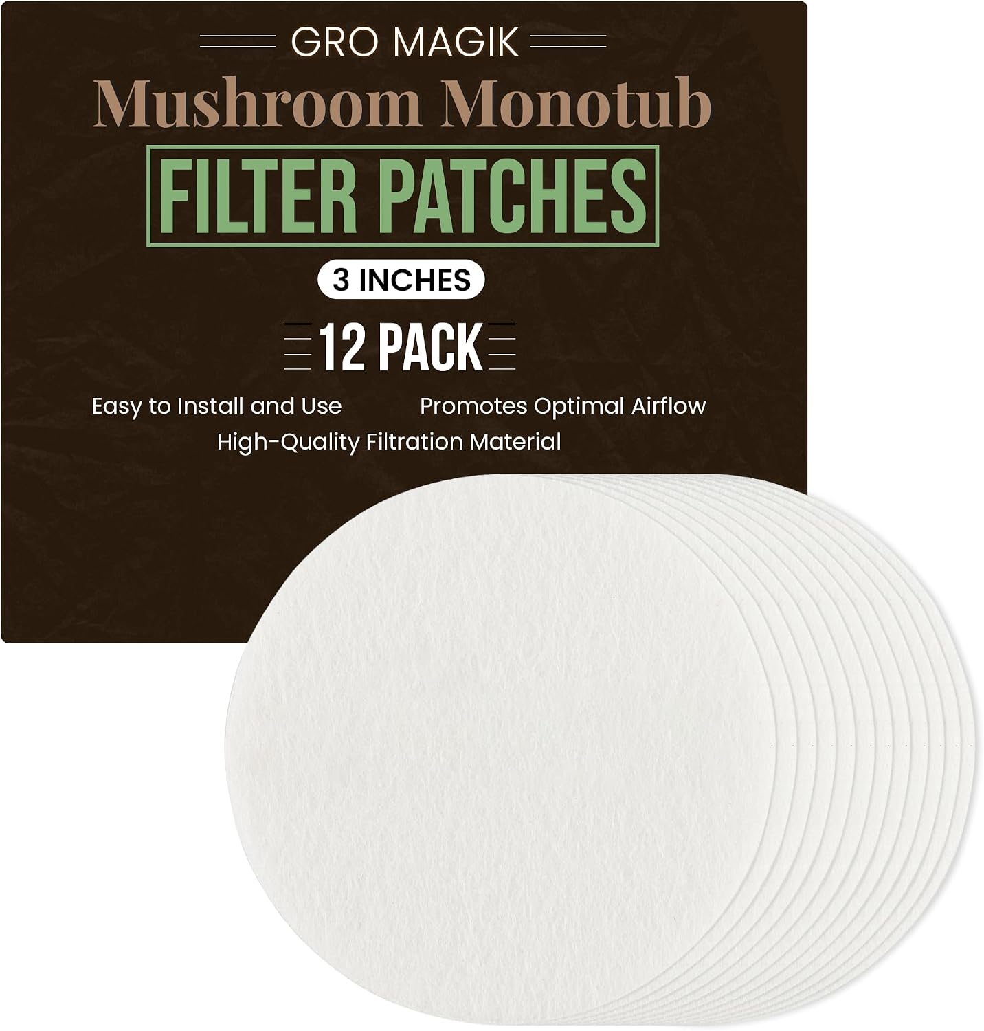 Amazon.com: Gro Magik 3" Adhesive Filter Disks and Patches for Mushroom ...
