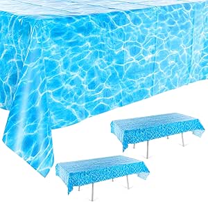 2 Pcs Ocean Tablecloth Plastic Ocean Waves Tablecover Sea Party ...