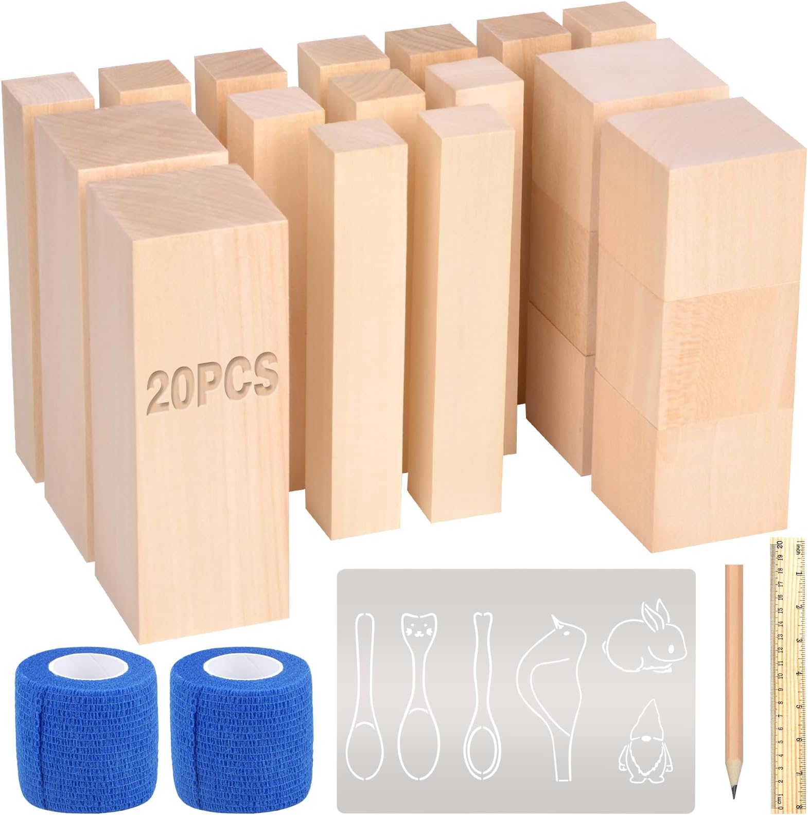 Amazon.com: 10Pack Basswood Carving Blocks Kit Carving Wood Basswood ...