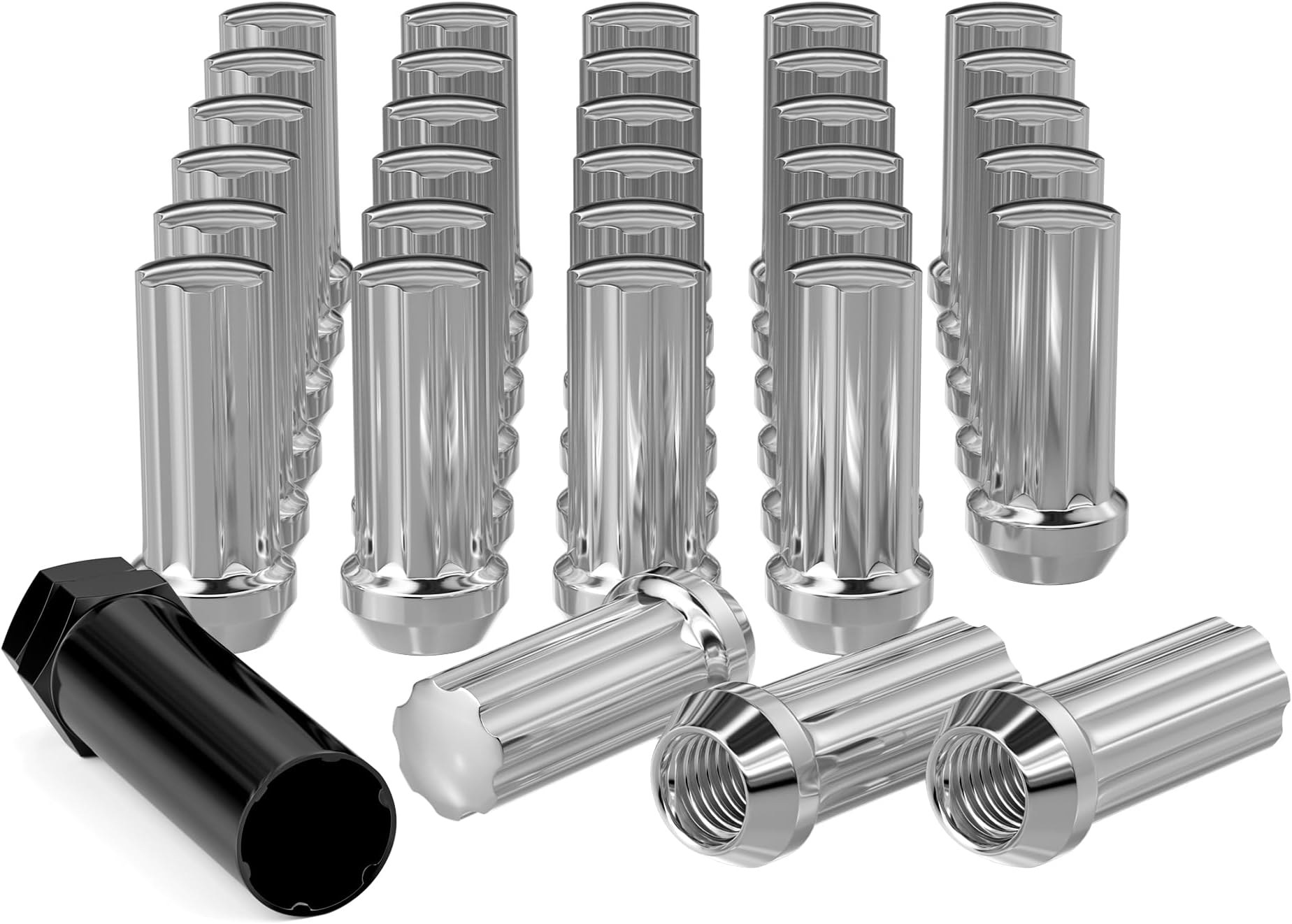 White Knight 3809L-4 Chrome M14 x 1.50 Thread Size Duplex Spline Drive ...