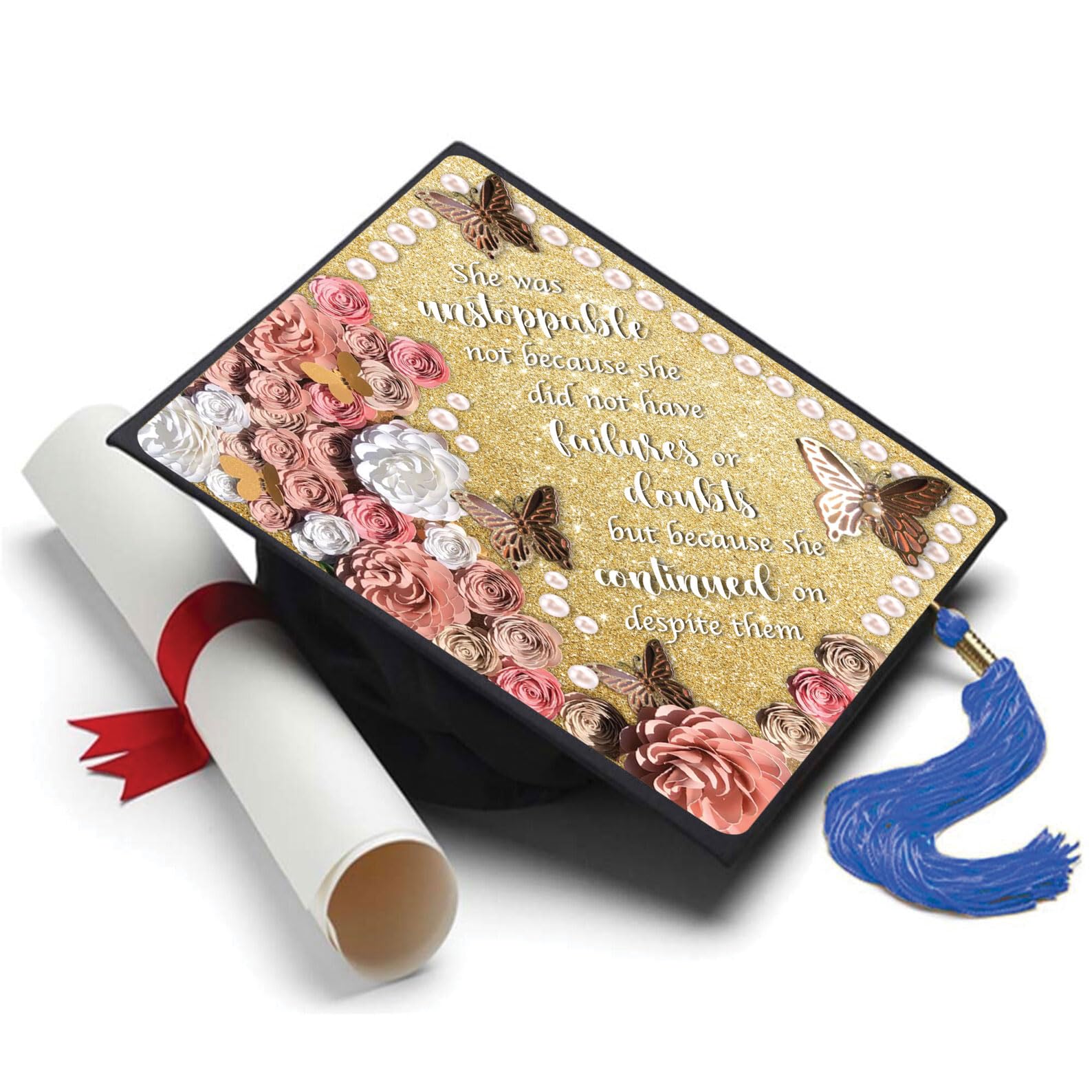 Amazon.com: Tassel Toppers Grad Cap Topper, She was Unstoppable ...