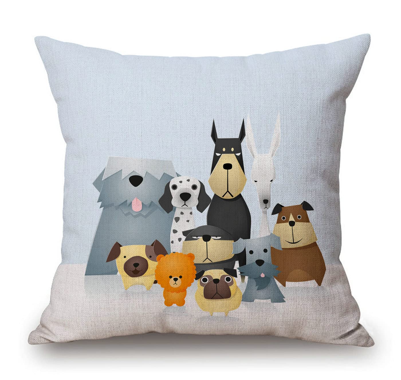Amazon.com: Solekla Cute Dogs Pillow cover Puppy Pets Animals Funny ...