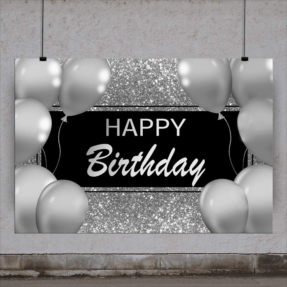 Happy Birthday Backdrop 7x5ft Birthday Photography Backdrop Grey ...