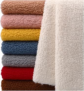 Amazon.com: Soft and Warm Sherpa Fleece Fabric Fleece-Like Synthetic ...