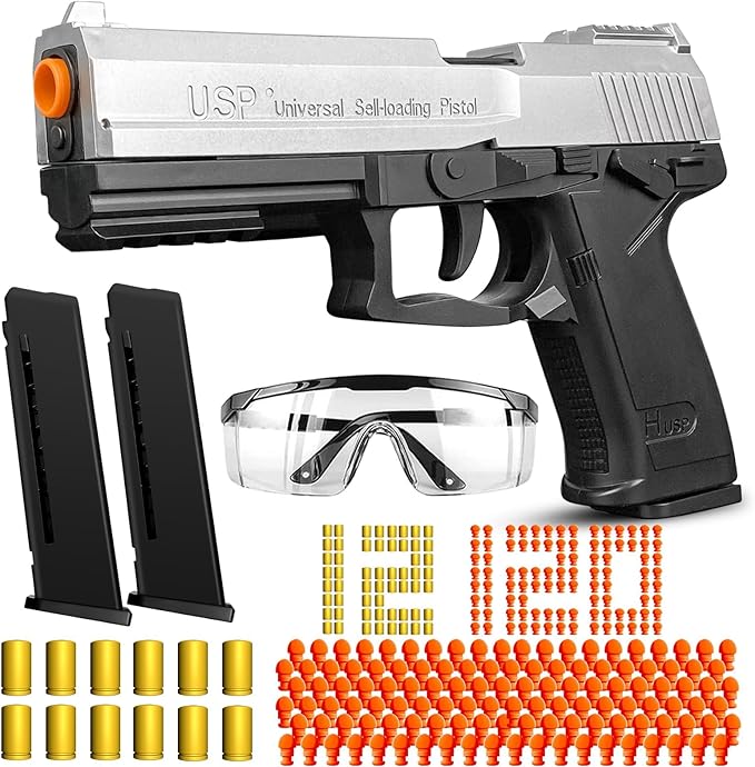 Amazon.com: Toy Guns with Automatic Reloading Rebound, Soft Bullet Toy ...