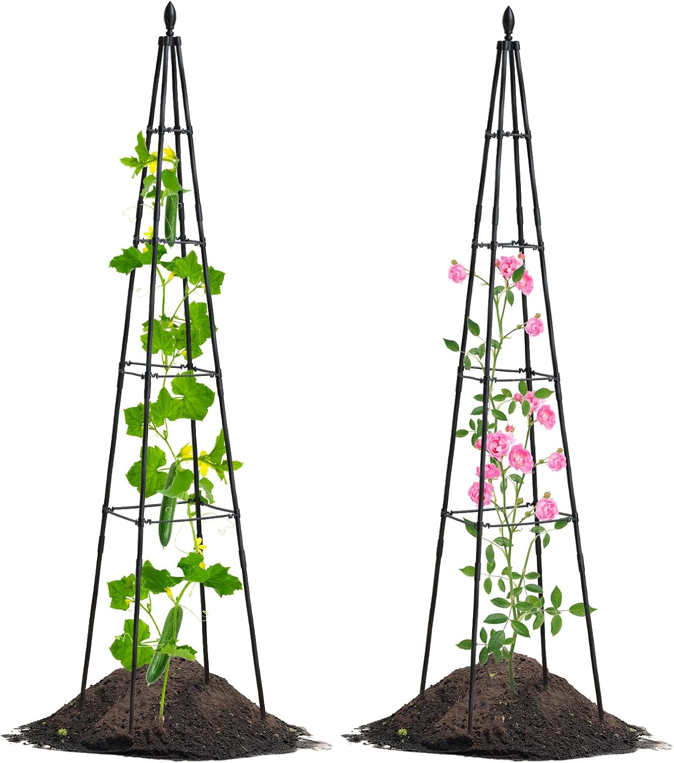 Lalahoni 2 Pack Garden Trellis for Climbing Plants Outdoor Indoor Pot ...