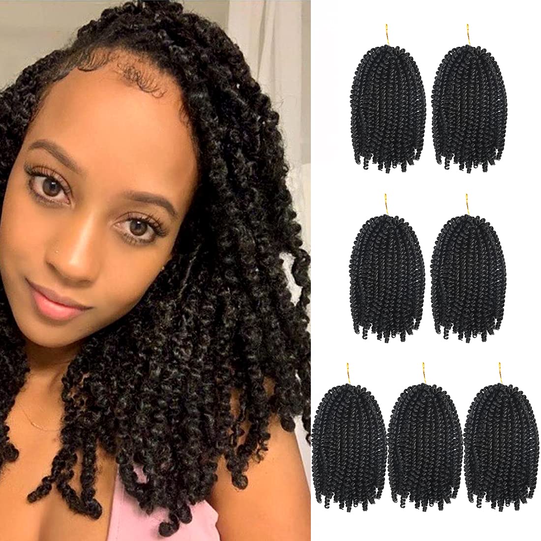 7 Packs Spring Twist Hair 8 Inch Fluffy Spring Twist | Desertcart INDIA