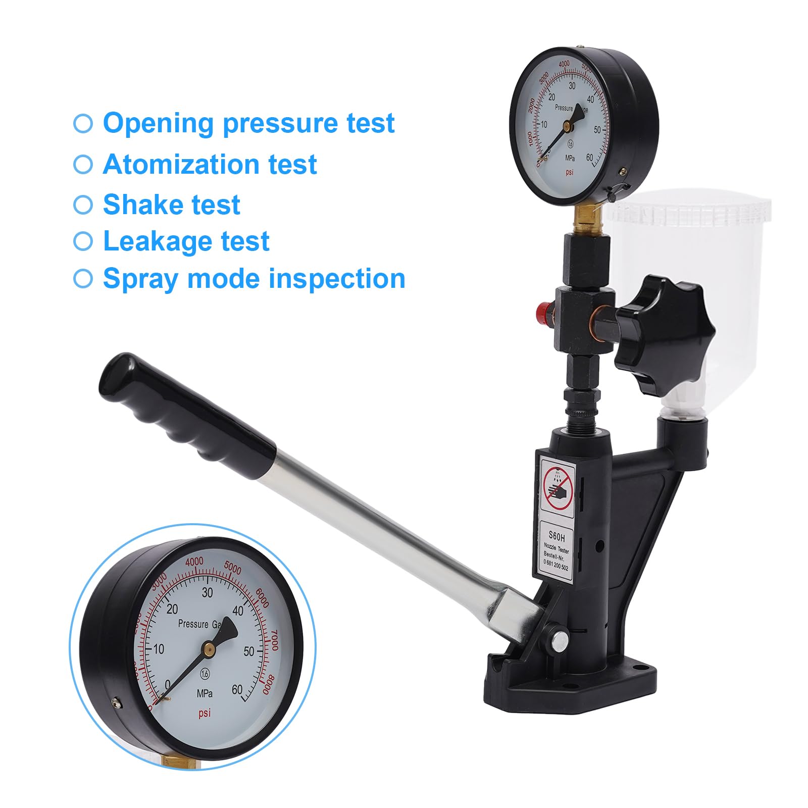 Injector Tester CR-C Diesel Kit - 600 Bar/8000PSI With S60H Nozzle ...