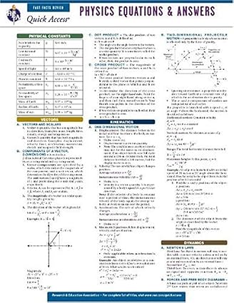 Amazon.com: Physics Equations and Answers - REA's Quick Access ...