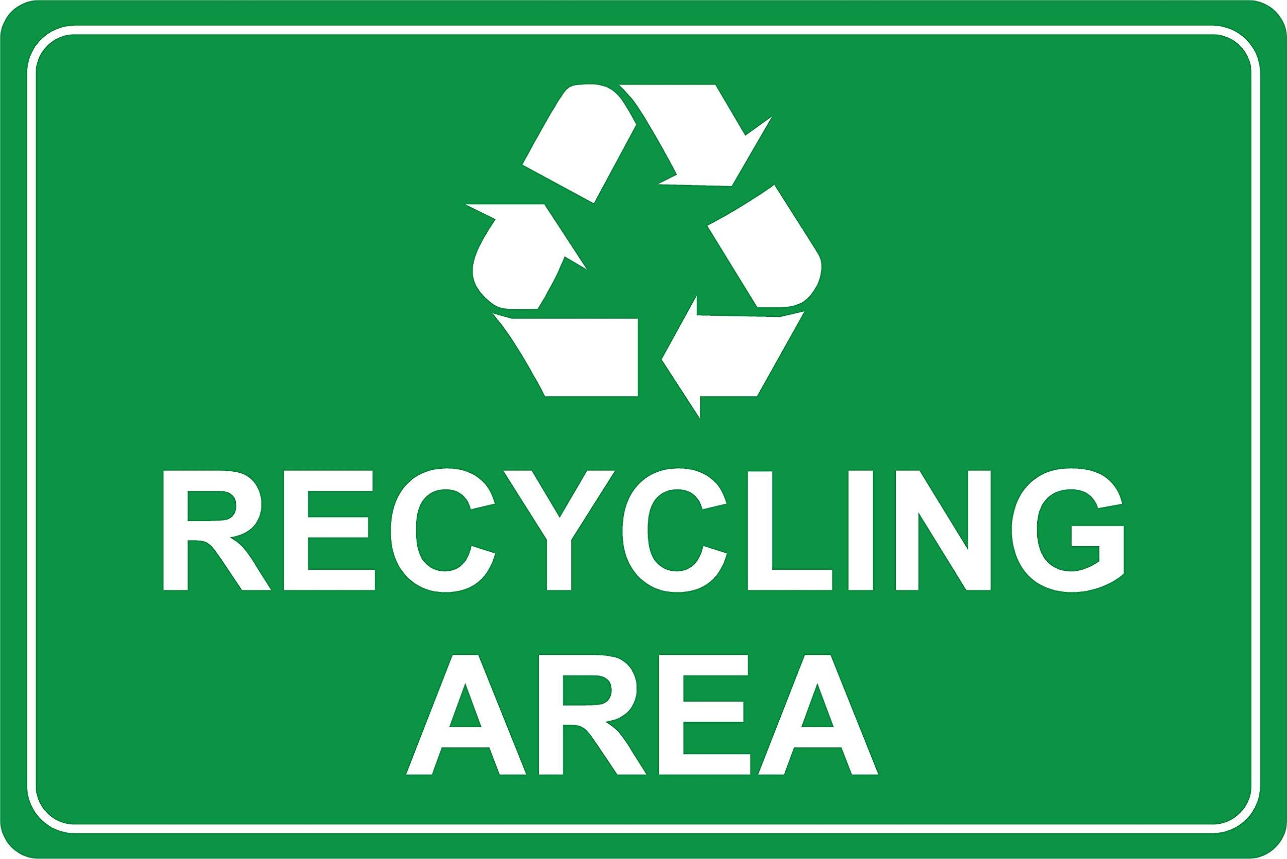 Recycling area sign - 1.2mm Rigid plastic 300mm x 200mm : Amazon.co.uk ...