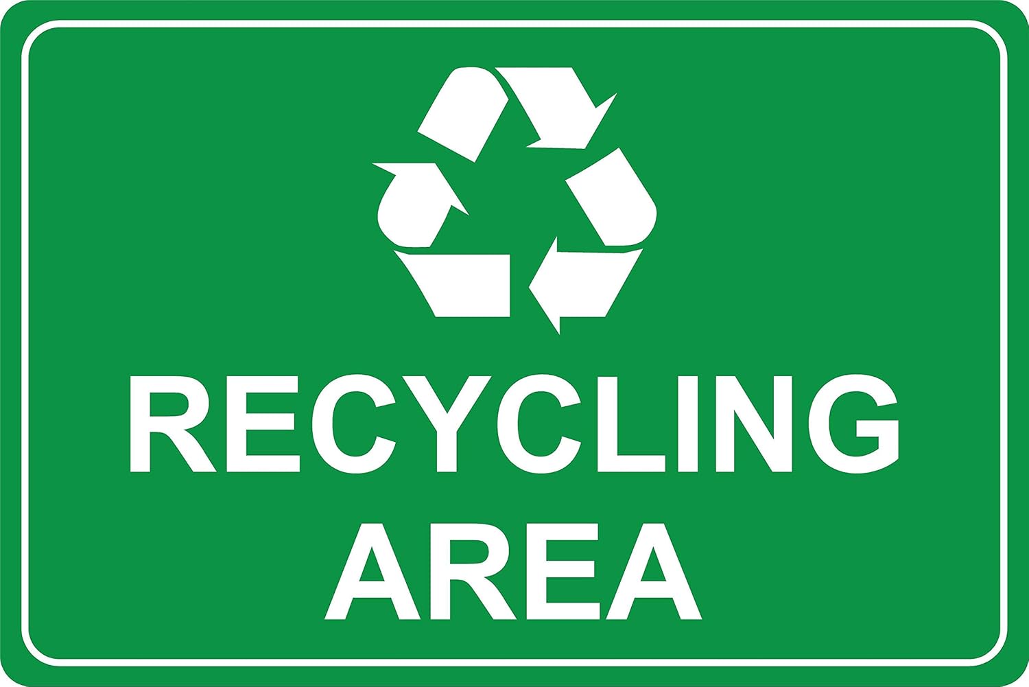 Recycling area sign - 1.2mm Rigid plastic 300mm x 200mm : Amazon.co.uk ...