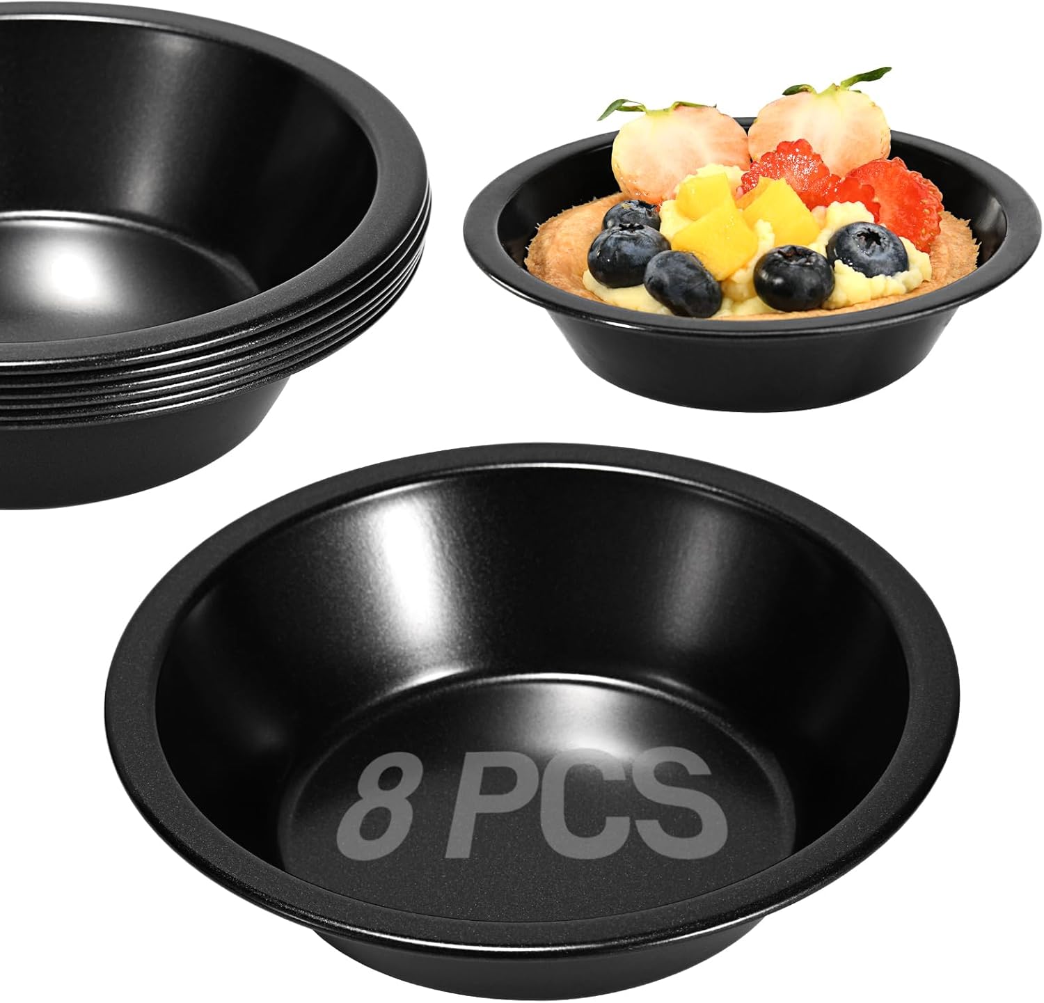 Amazon.com: CGGYYZ 8 Pcs 4 Inch Mini Pie Pan Pie Tins Round Mini Tart ...