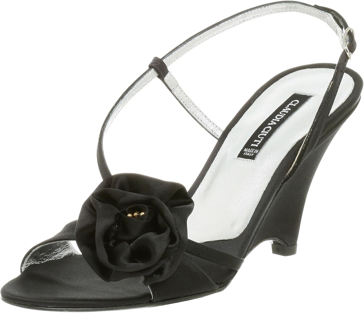 Amazon.com | Claudia Ciuti Women's Tulipano Satin Sandal,Black,9.5 M ...