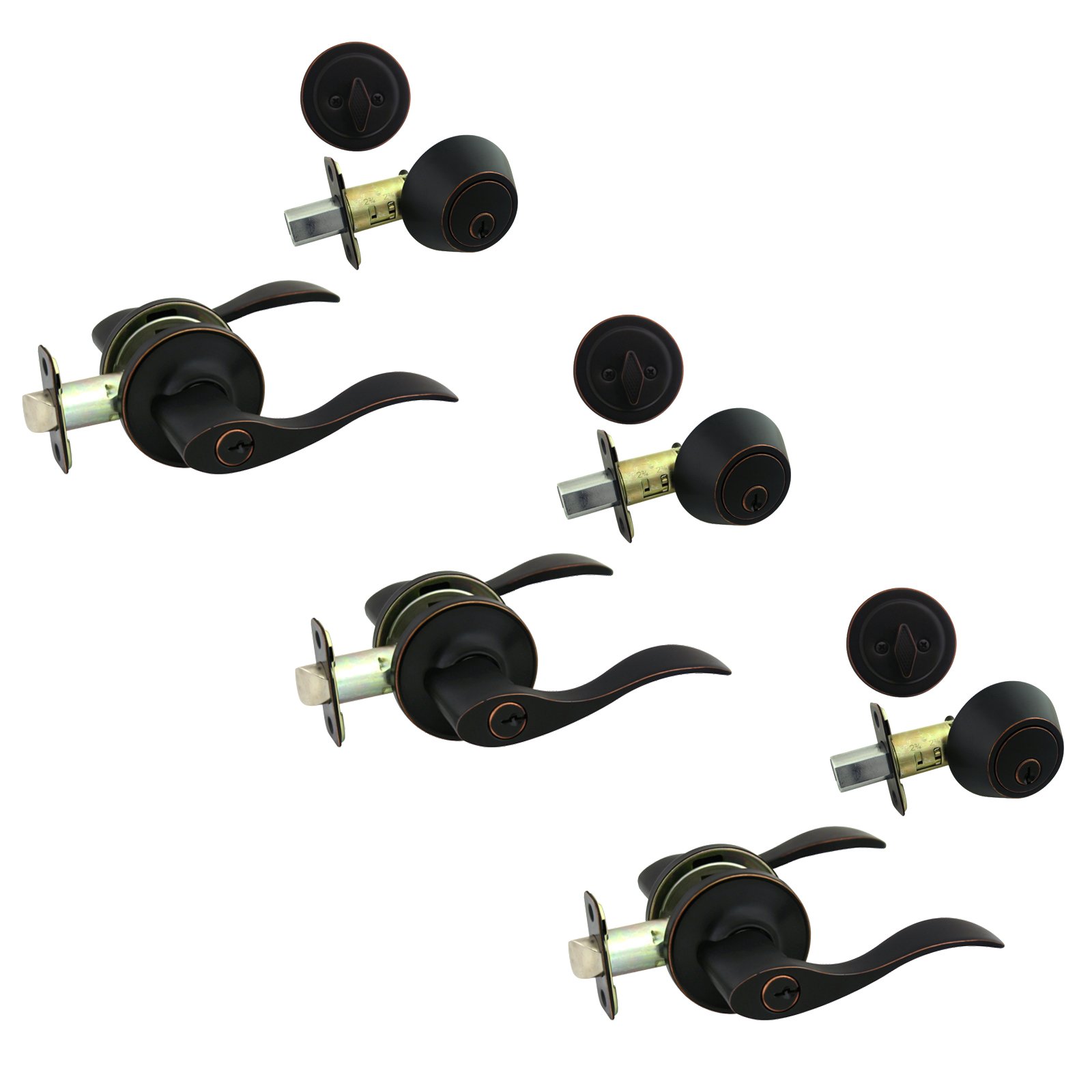 Cosmas 3 80 Series Oil Rubbed Bronze Entry Lever with Matching Single ...