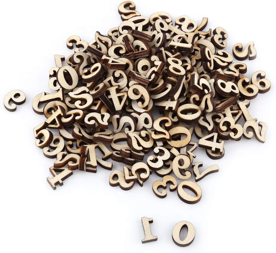 Amazon.com: Honbay 100PCS 15mm/0.6inch Natural Wooden Numbers for DIY ...