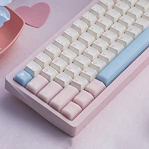 Amazon.com: 164 Keys Translucent Pink Double Shot PBT Keycaps Cherry ...