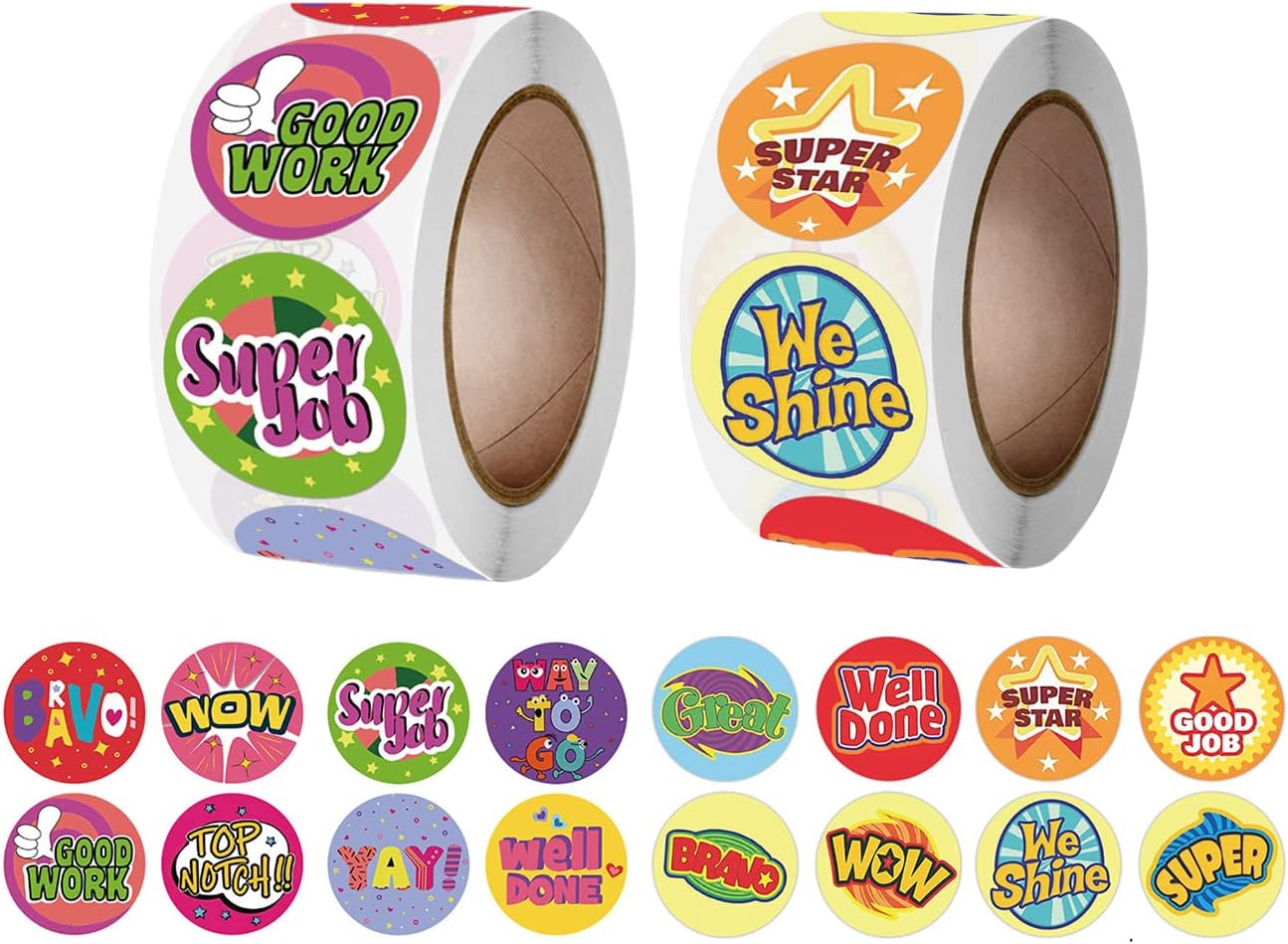 Amazon.com: 1000 PCS Motivational Stickers for Kids, 1 Inch Animal ...