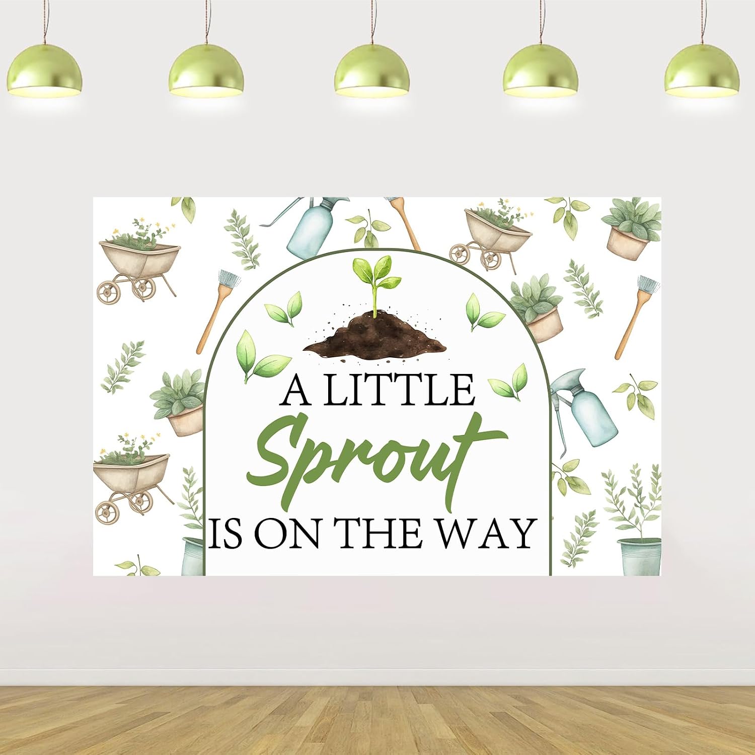 Amazon.com : Cheereveal Greenery Sprout Backdrop 3x5ft, A Little Sprout ...