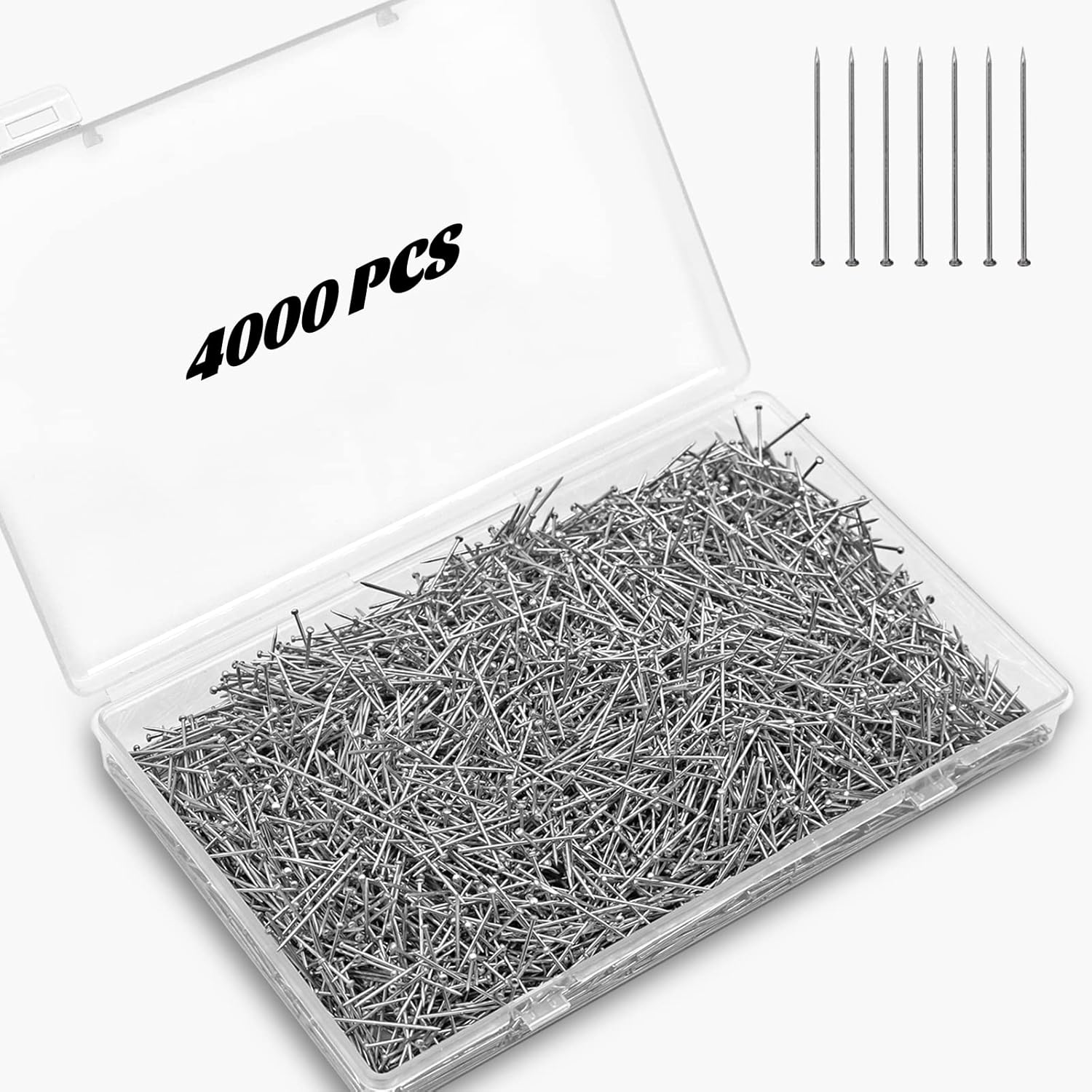 Amazon.com: 4000 Pieces Head Pins Fine Stainless Steel Pin Dressmaker ...