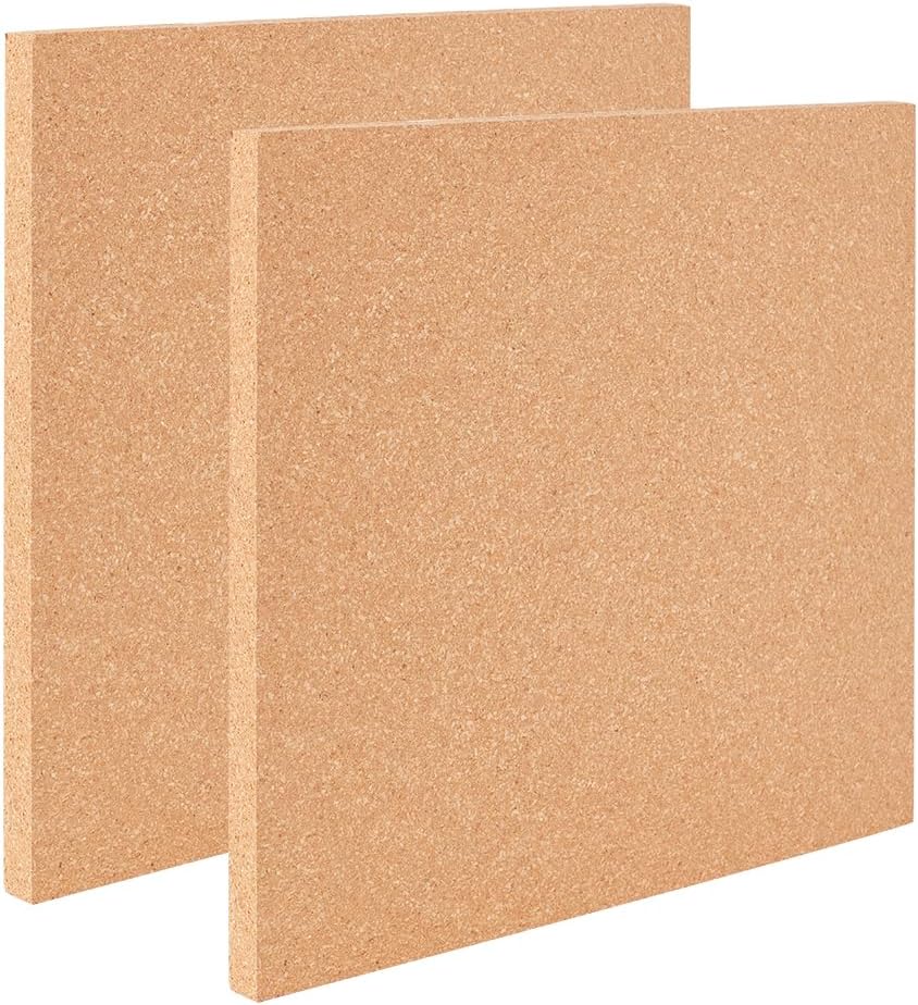 OLYCRAFT 2PCS 301x300mm Square Bulletin Boards 15mm Thick Wood Cork ...
