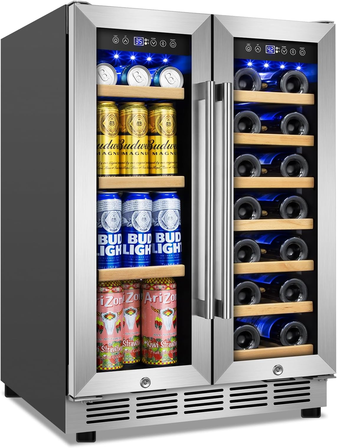 Amazon.com: Tylza Wine and Beverage Refrigerator 24 Inch Dual Zone ...
