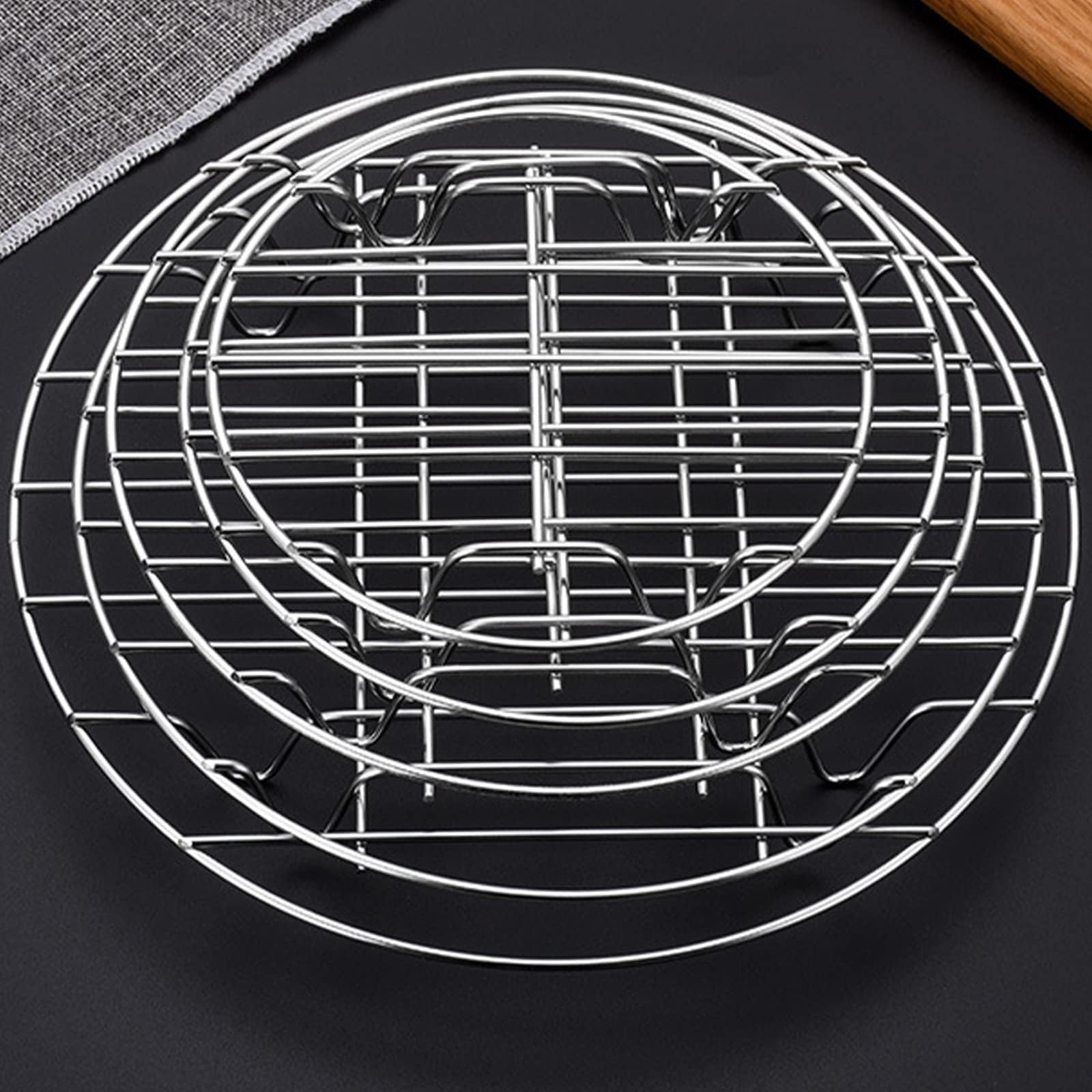 Amazon.com: 3 Pack Round Cooling Steaming Cake Rack, Stainless Steel ...