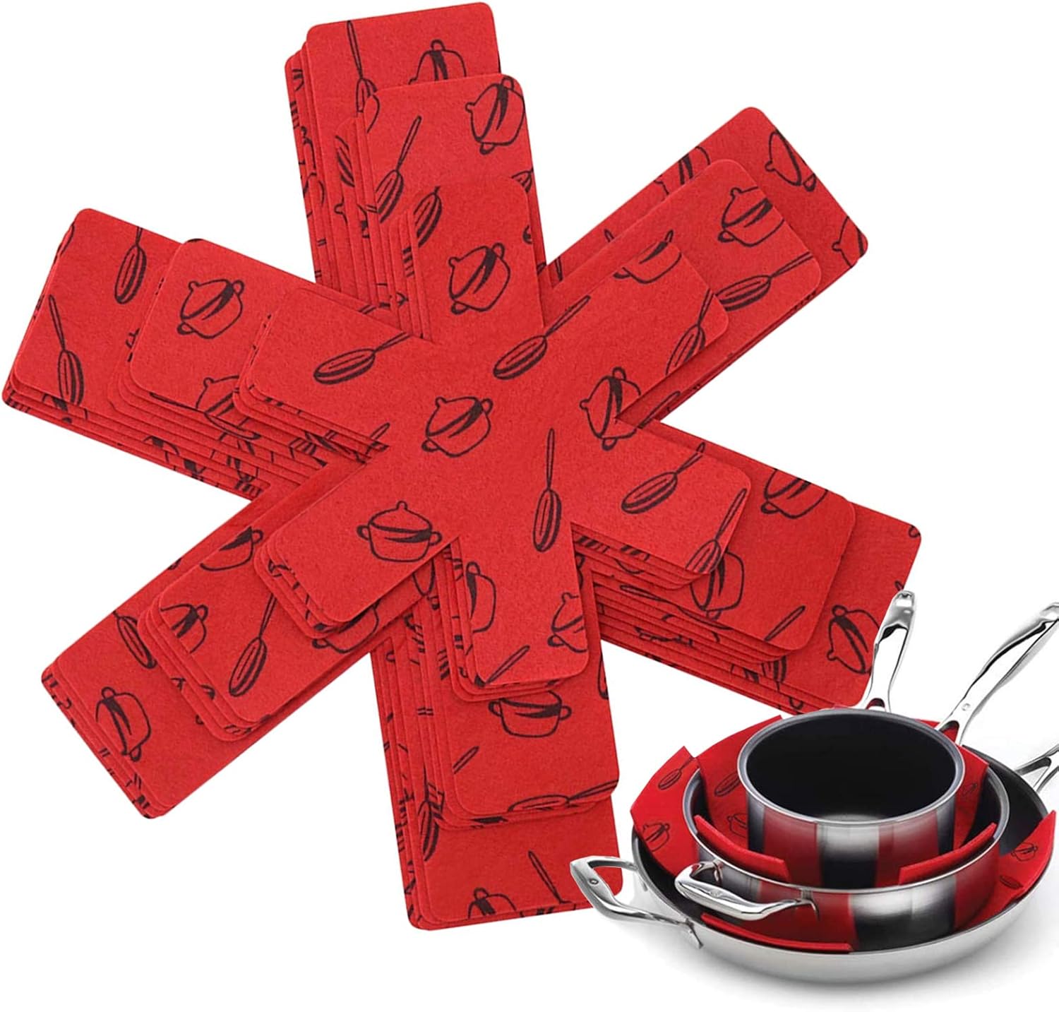 Newthinking Pot and Pan Protectors, Kitchen Pot Protection, 12 Pack 3 ...