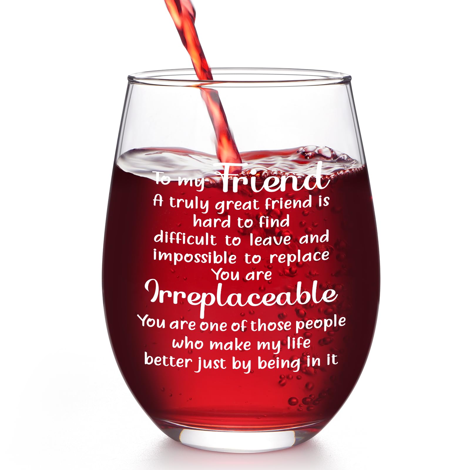 Amazon.com | Futtumy Friend Gifts, 17 OZ Friendship Stemless Wine Glass ...