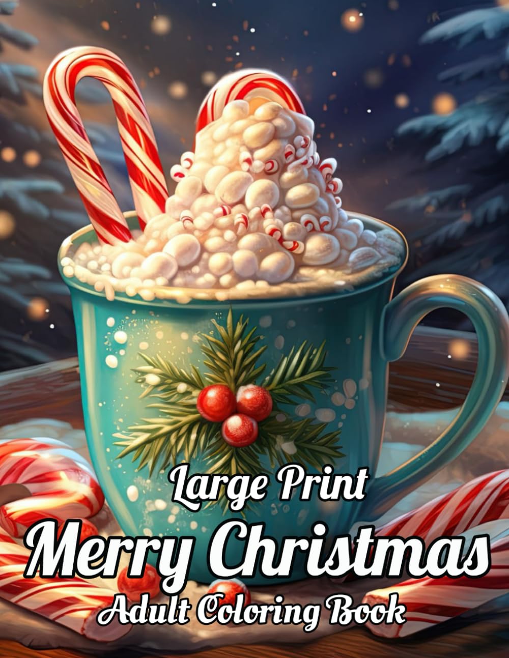 Amazon.com: Large Print Merry Christmas Adult Coloring Book: An Adults ...