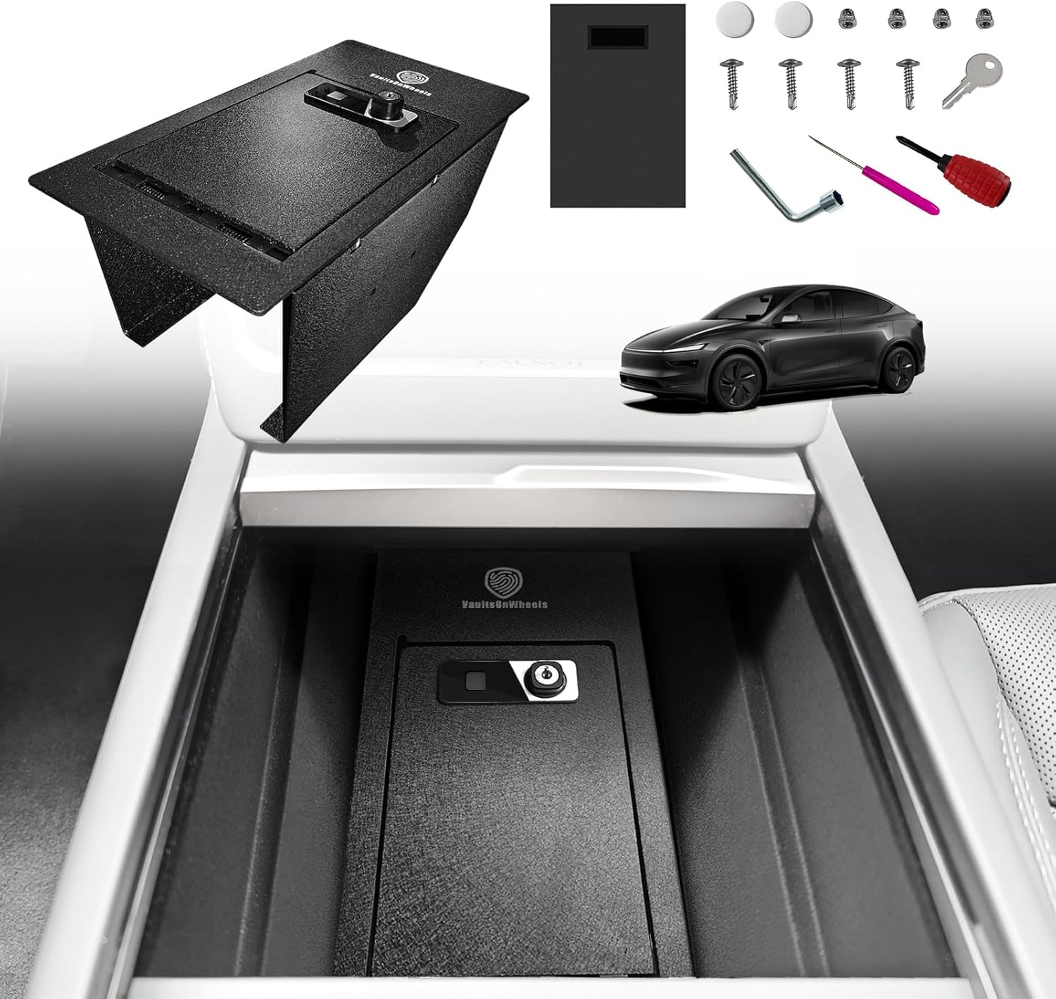 for 2026+ Tesla New Model Y Juniper Center Console Safe Gun Safe Vault ...