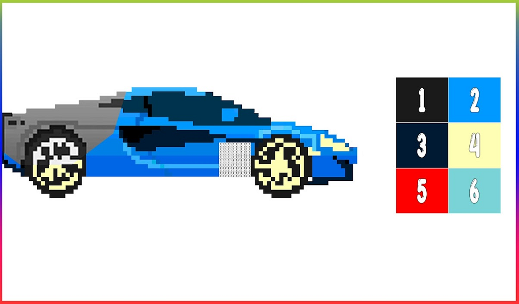 Racing Cars Pixel Art - Paint by Number, Sandbox Coloring Pages - App ...