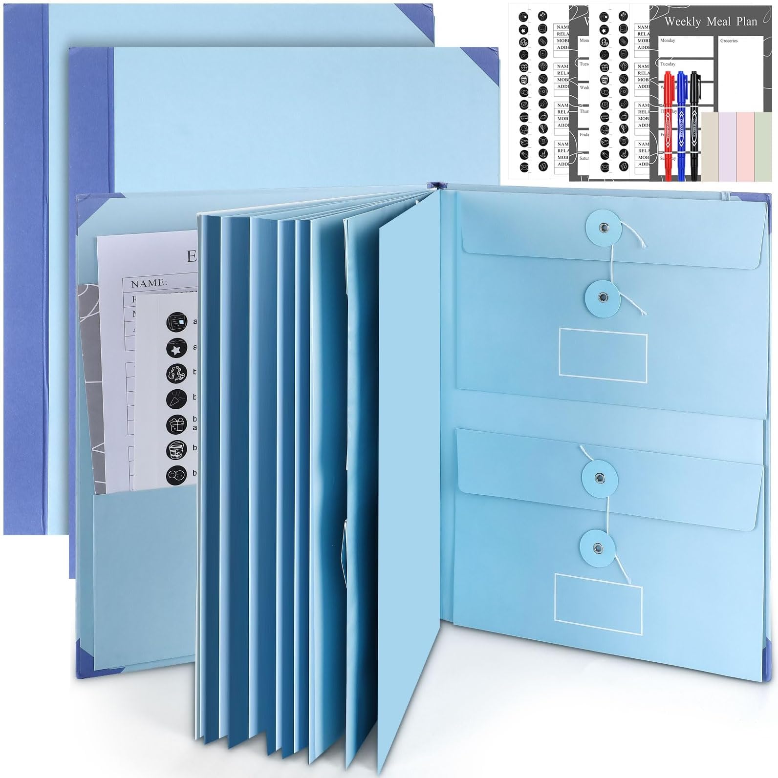 Amazon.com: Funfunman Document Organizer Folio, Folio Folders with ...