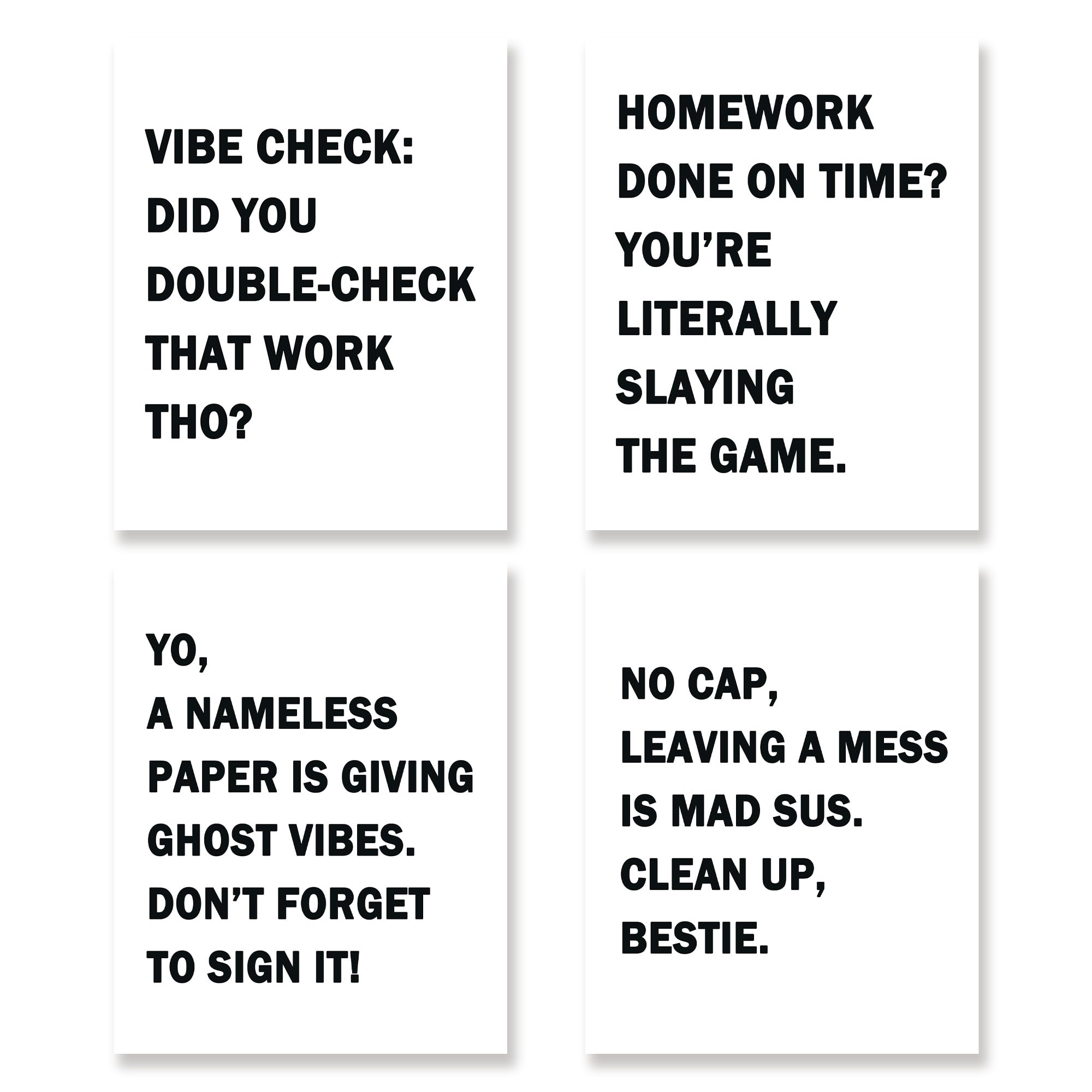 Amazon.com: KSDUT Funny Classroom Wall Decor Art Set of 4 - Funky ...