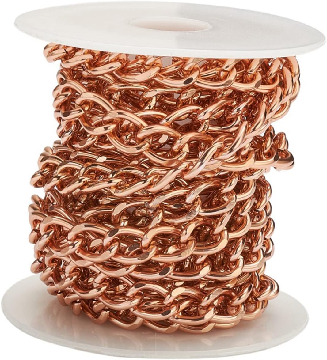 EXCEART 1 rollo de eslabones trenzados de aluminio con cadena de cable decorativa torcida ...