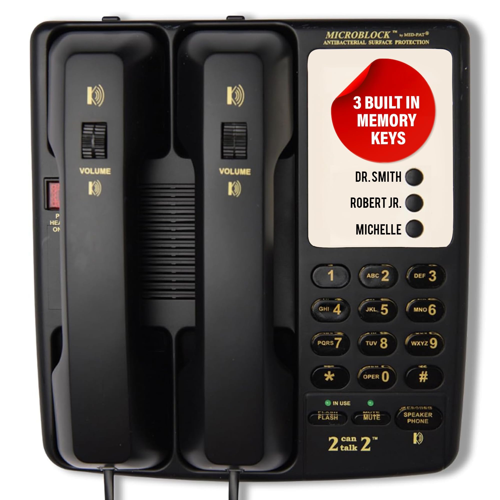 Amazon.com : Med-Pat - D2200-2 Can Talk 2 Telephone - Euro Style Twin ...
